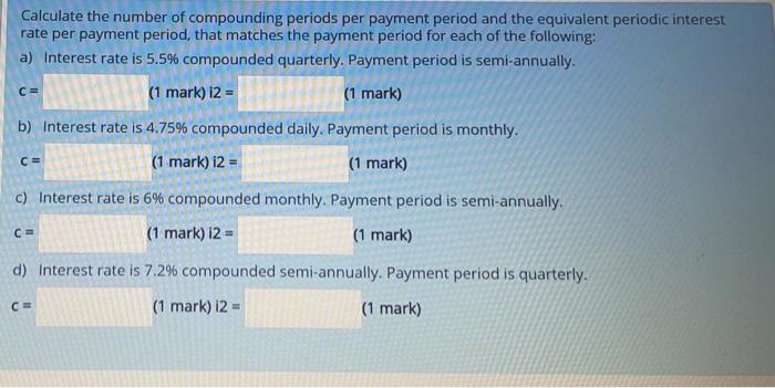 Solved CE Calculate the number of compounding periods per | Chegg.com