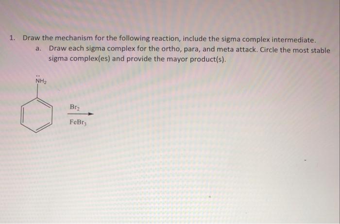 Solved 1. Draw the mechanism for the following reaction, | Chegg.com
