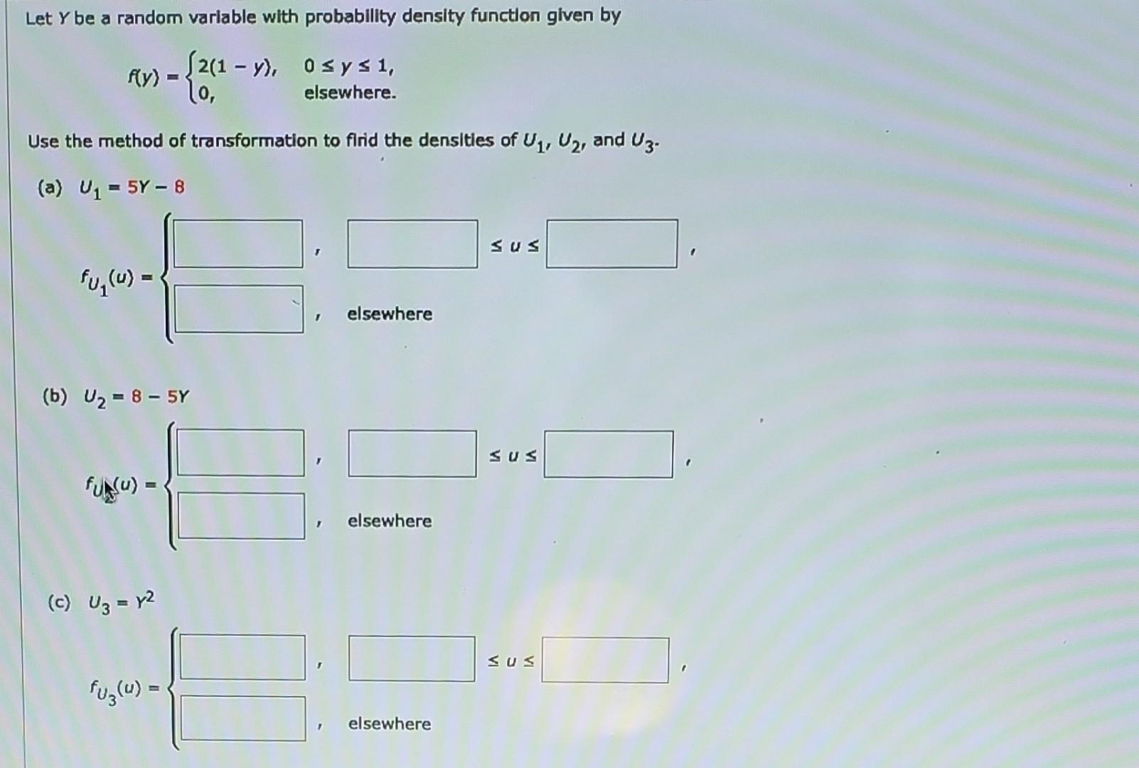 Solved Let Y be a random variable with probability density | Chegg.com