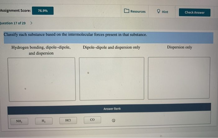 Solved Assignment Score: 76.9% Resources Hint Check Answer | Chegg.com