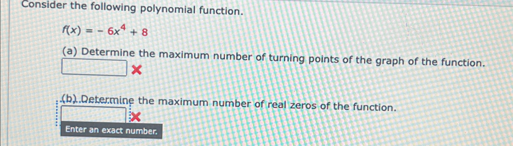Solved Consider the following polynomial | Chegg.com