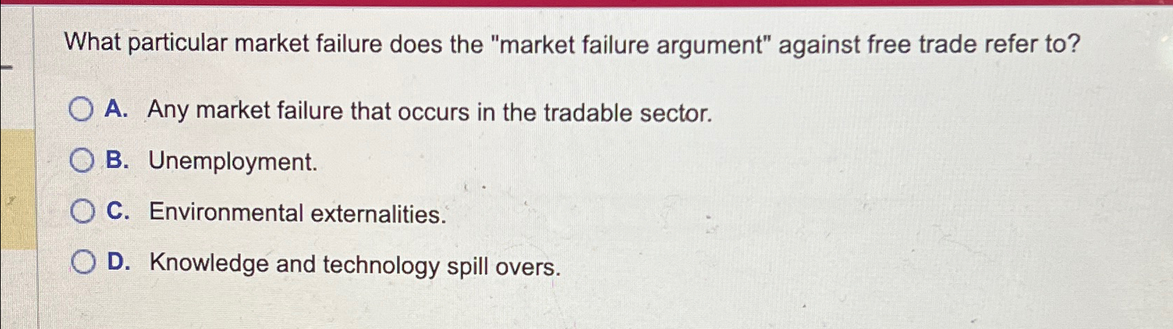 Solved What particular market failure does the "market | Chegg.com