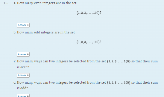 Solved a. ﻿How many even integers are in the | Chegg.com