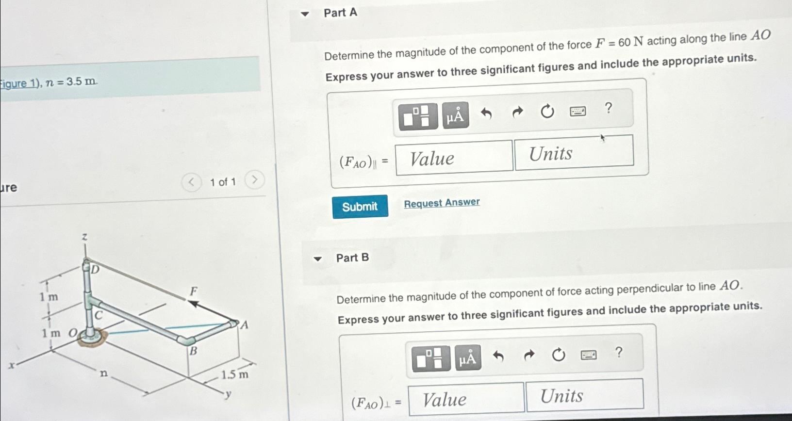 Solved Part Adetermine The Magnitude Of The Component Of The