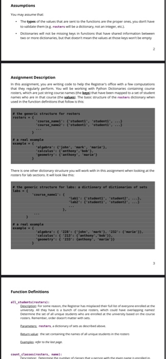 CS 112 - Spring 2020 - Programming Assignment 9 Sets | Chegg.com