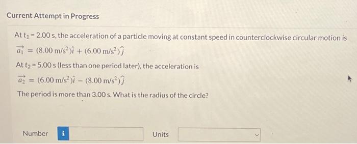 Current Attempt in Progress At t₁ = 2.00 s, the | Chegg.com