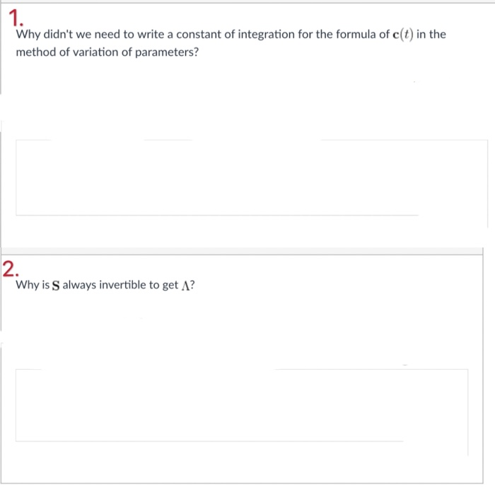 Solved 1. Why didn't we need to write a constant of | Chegg.com