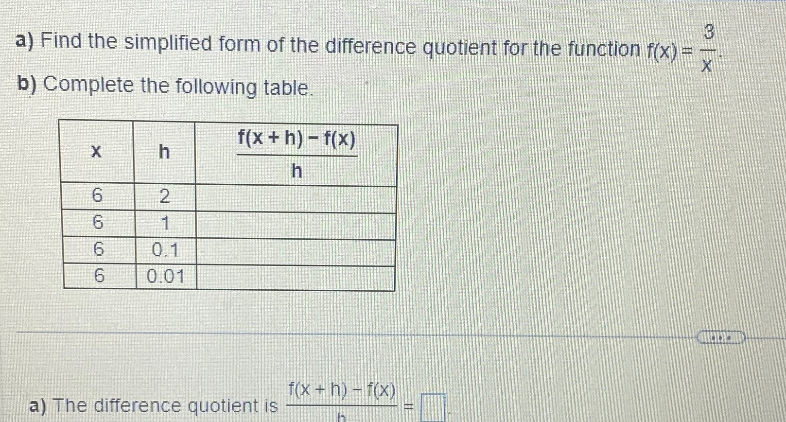 Solved a) ﻿Find the simplified form of the difference | Chegg.com