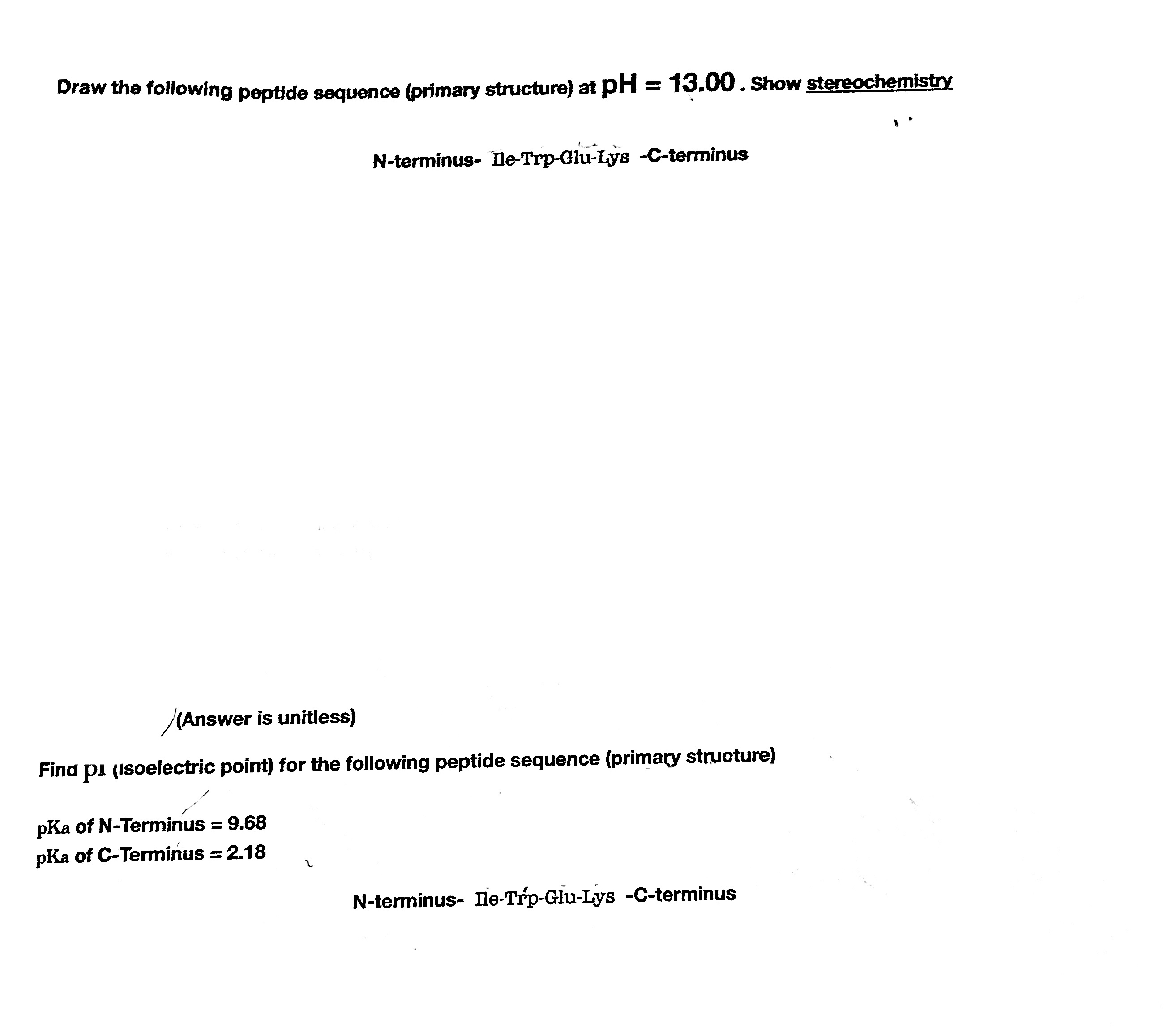 Solved Draw the following peptide sequence (primary | Chegg.com