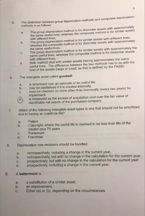 Solved 5. a. b. c d. 6. The distinction between group | Chegg.com