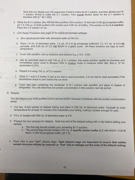 Solved Name: Experiment: LDH Prelab Assignment ***Preparing | Chegg.com