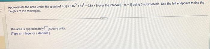 Solved Approximate the area under the graph of | Chegg.com
