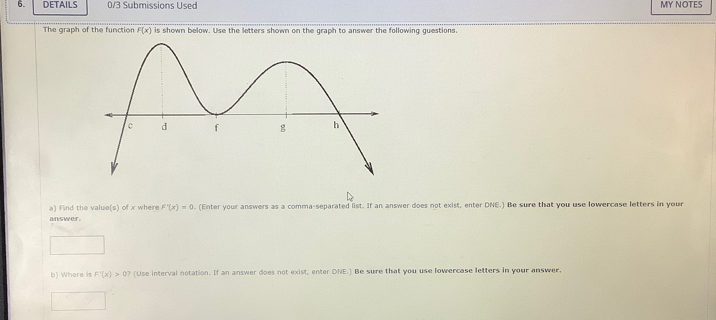 Solved 0/3 ﻿Submissions Used answer.b) ﻿Where is | Chegg.com