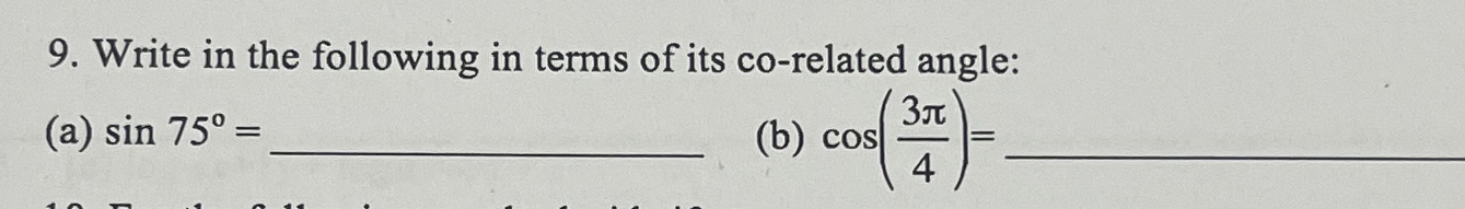 Solved Write in the following in terms of its co-related | Chegg.com
