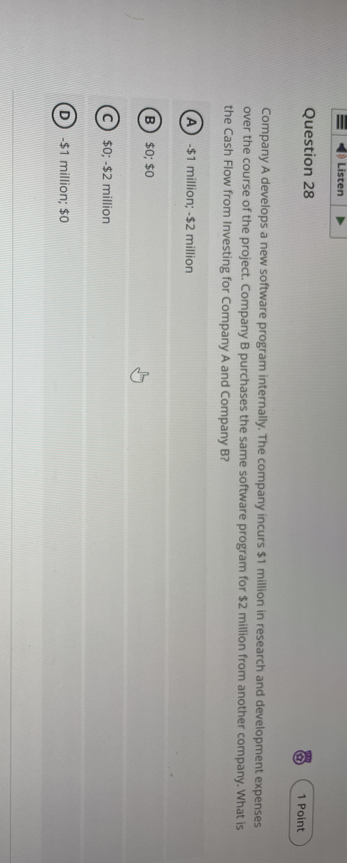 Solved ListenQuestion 28Company A develops a new software | Chegg.com