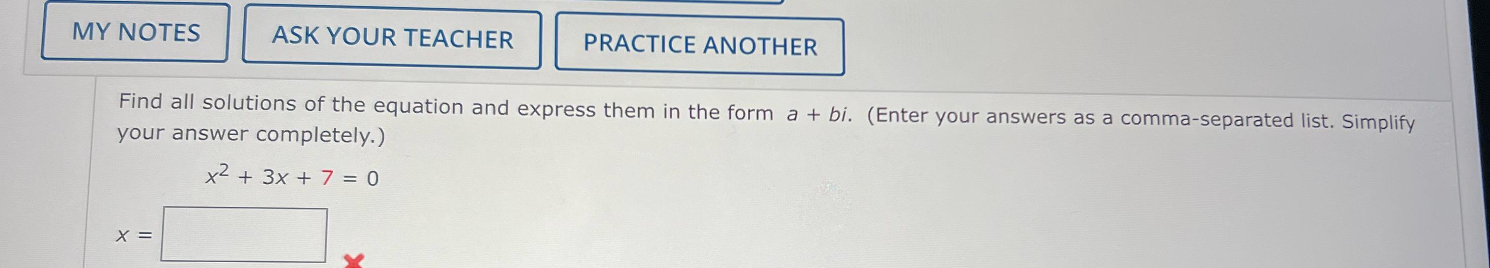 Solved Find all solutions of the equation and express them | Chegg.com