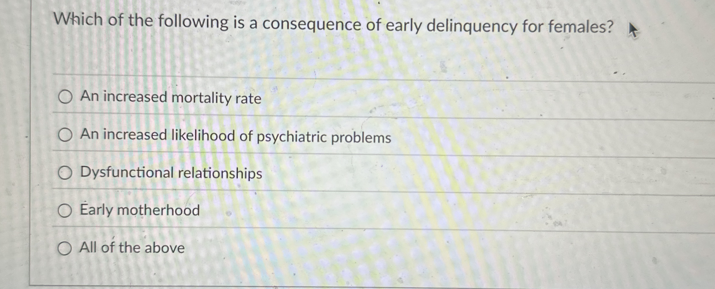 Solved Which of the following is a consequence of early | Chegg.com