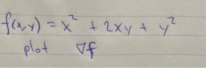 Solved f(x,y)=x2+2xy+y2 plot ∇f | Chegg.com