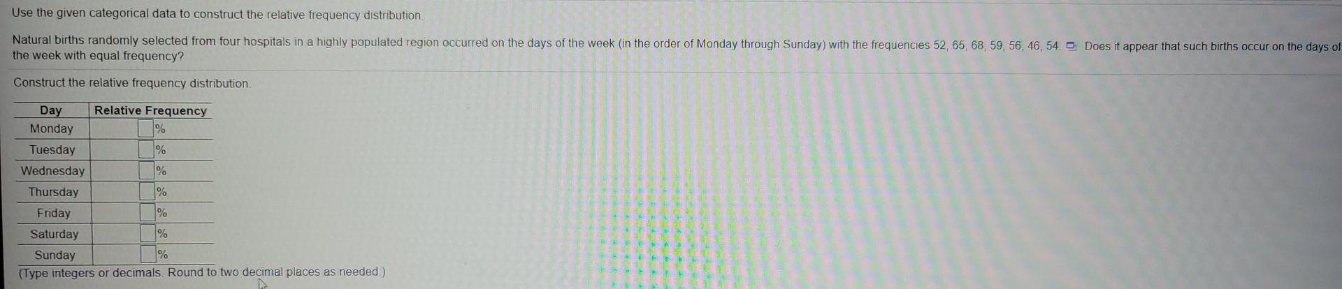 Solved Use the given categorical data to construct the | Chegg.com