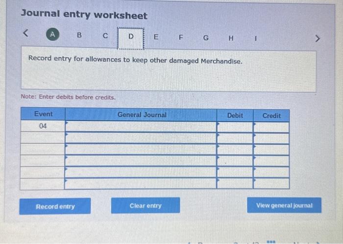 Solved Journal entry worksheet Note: Enter debits before | Chegg.com