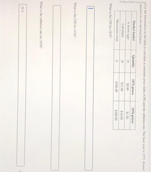 Solved Use the information in the table to calculate a | Chegg.com