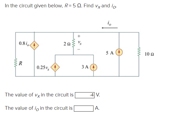 Solved by an EXPERT In ﻿the circuit given below, R = 5 Ω. ﻿Find vx ﻿and | Chegg.com