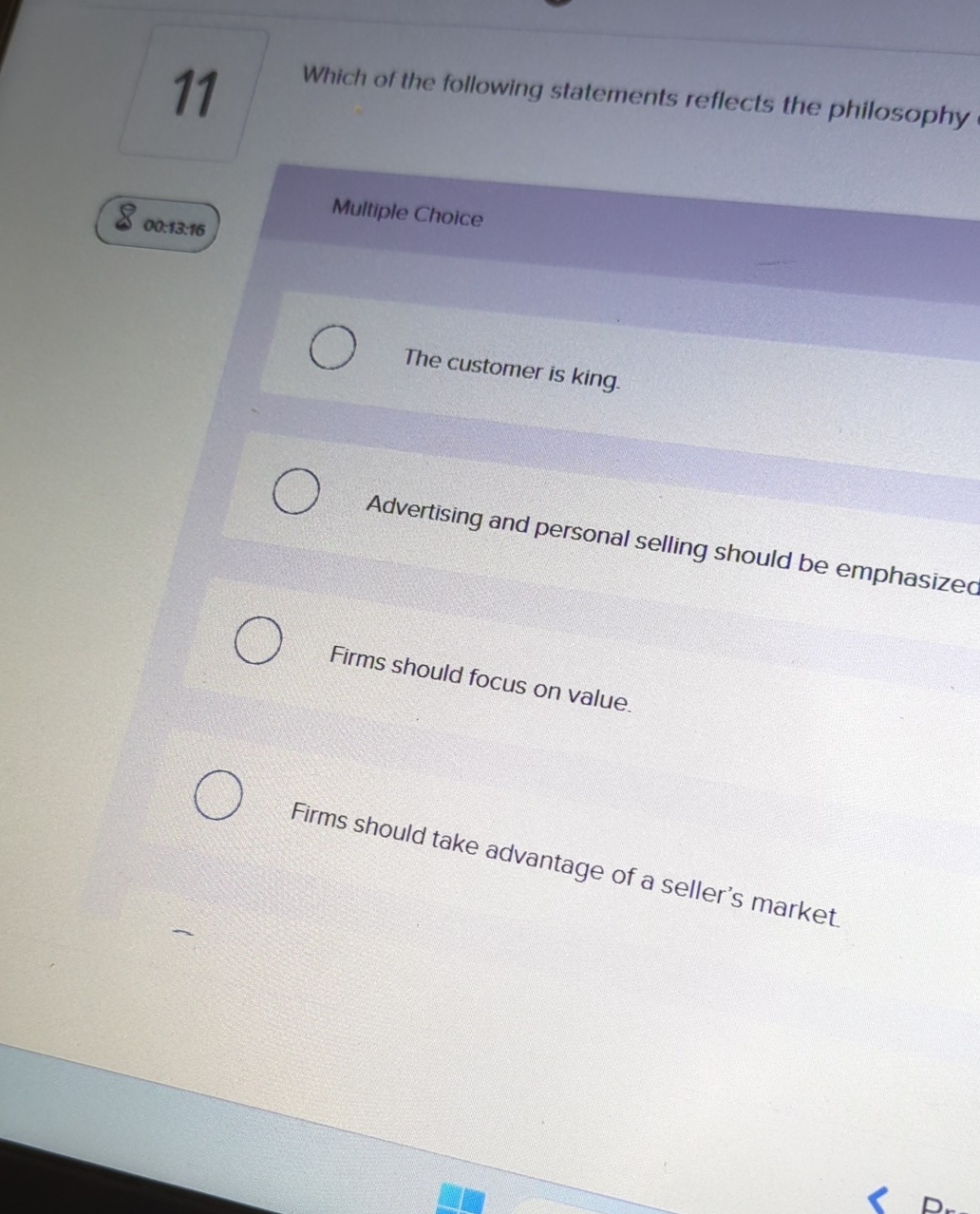 Solved 11 ﻿Which of the following statements reflects the | Chegg.com