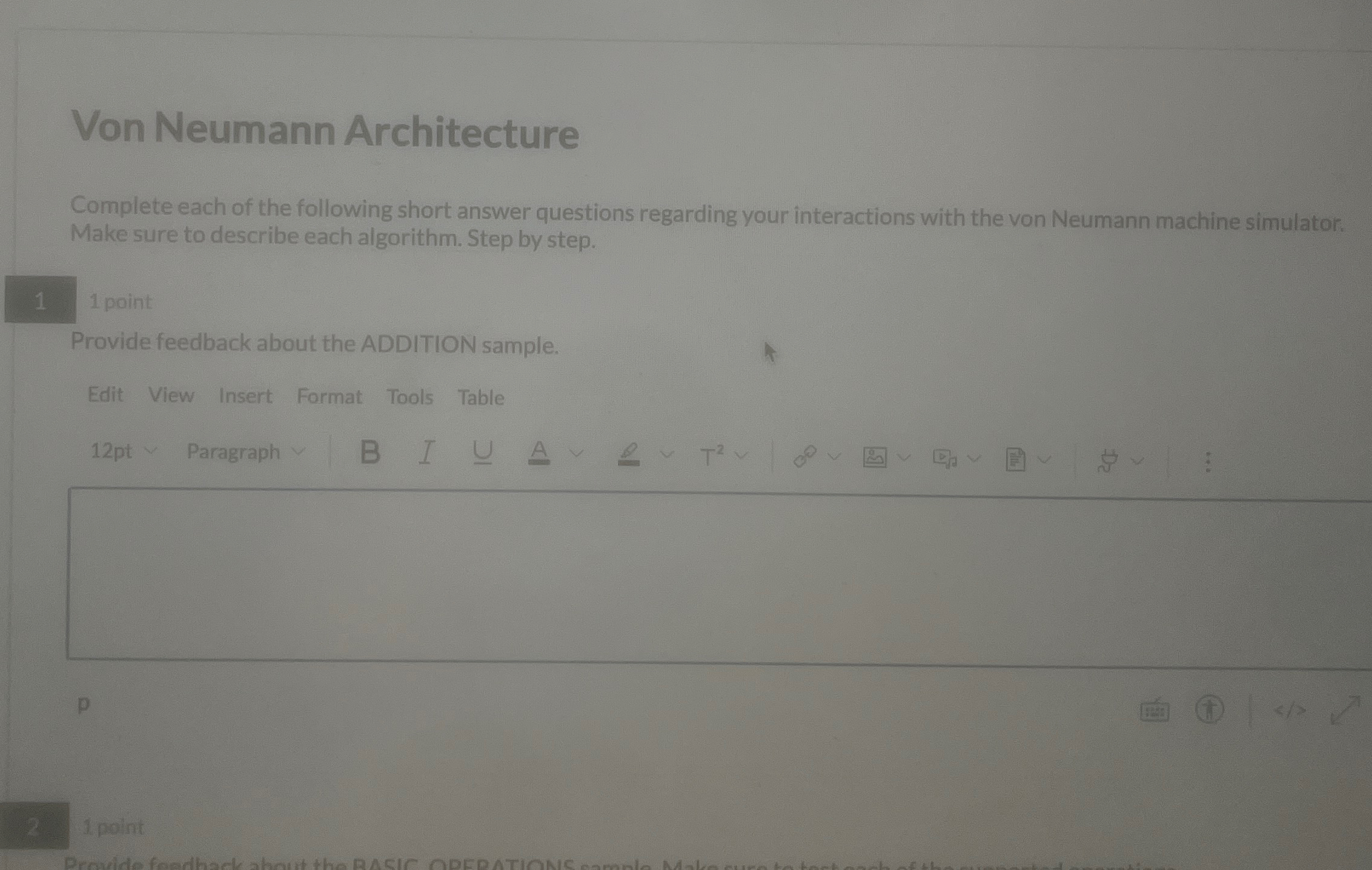 Solved Von Neumann ArchitectureComplete each of the | Chegg.com