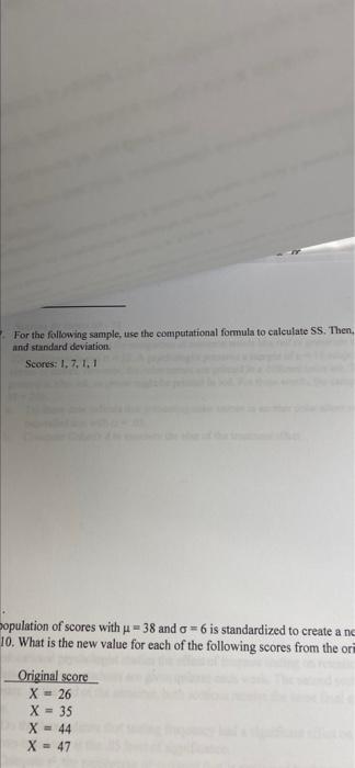 Solved a7. For the following sample, use the computational | Chegg.com