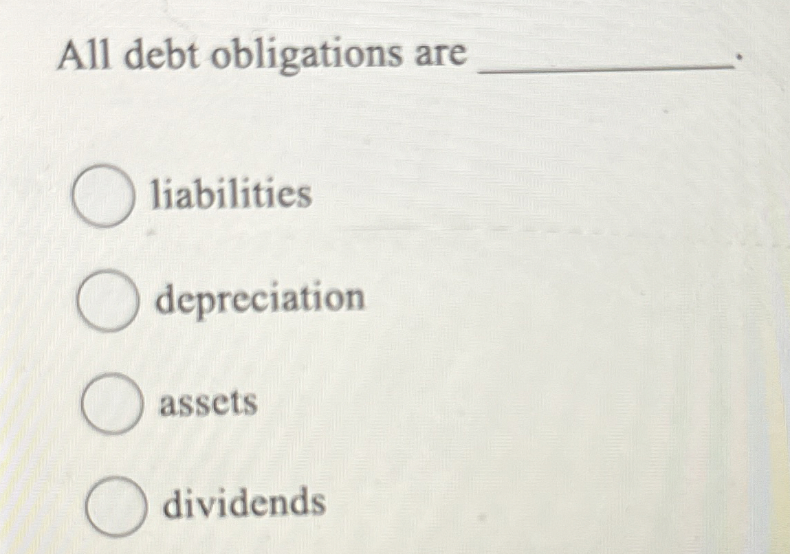 Solved All debt obligations | Chegg.com