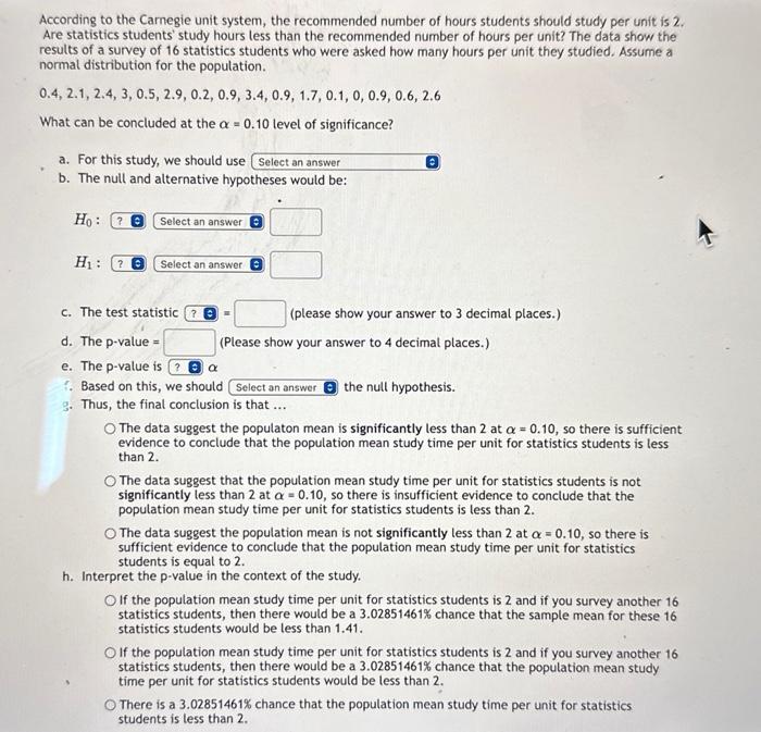 Solved ccording to the Carnegie unit system, the recommended | Chegg.com