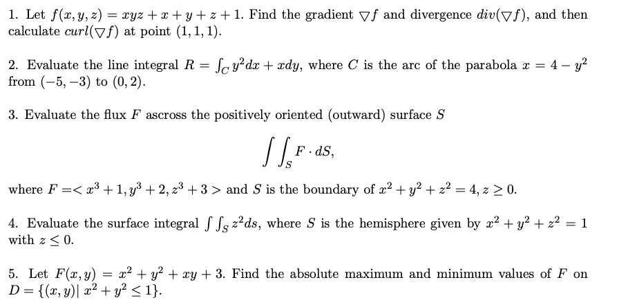 Solved Let F X Y X2 Y2 Xy 3 find The Absolute Maximum And