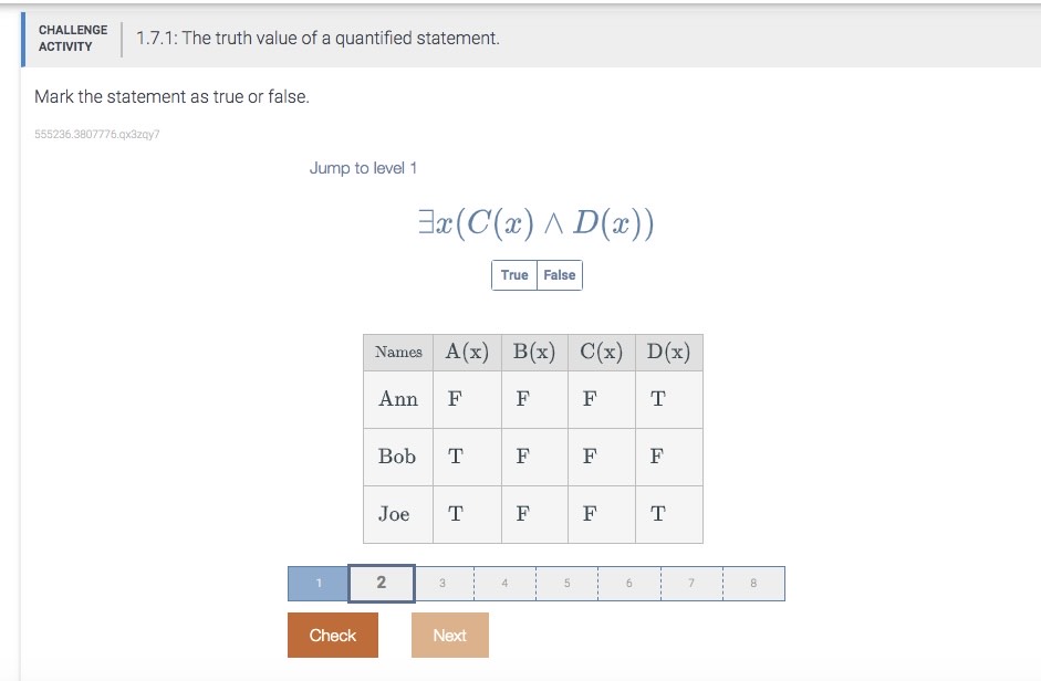 Solved the truth value of a quantified statement | Chegg.com