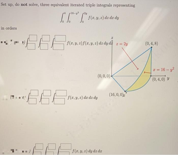 Solved Set up, do not solve, three equivalent iterated | Chegg.com