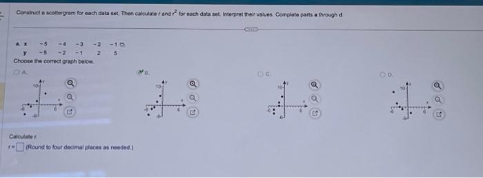 Solved Construct a scattergram for each data set. Then | Chegg.com