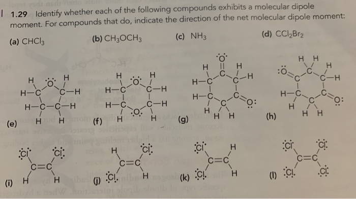 Solved 1.29 Identify whether each of the following compounds | Chegg.com