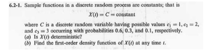 Solved 6.2-1. Sample functions in a discrete random process | Chegg.com