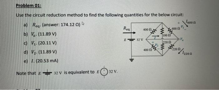 Solved Use the circuit reduction method to find the | Chegg.com