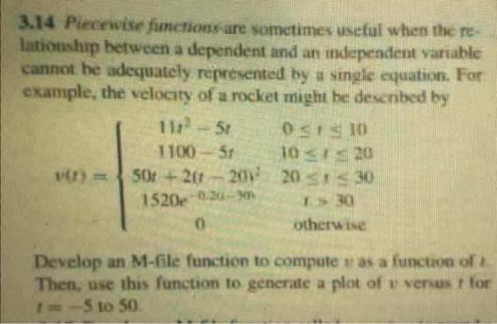 Solved 3.14, Note: just write an . m-file. It does not need | Chegg.com