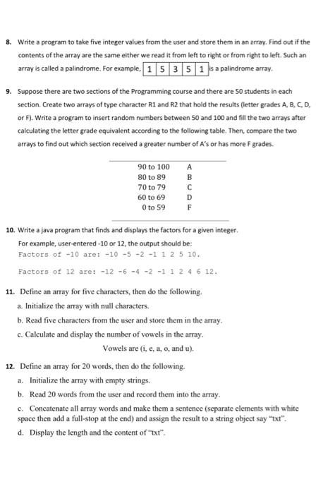 Solved CS120: Lab #09 6.1 Introduction to Arrays 24 - 28 | Chegg.com