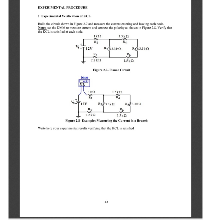 Solved EXPERIMENTAL PROCEDURE 1. Experimental Verification | Chegg.com