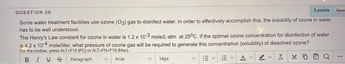 Solved Save QUESTION 28 5 points Some water treatment | Chegg.com