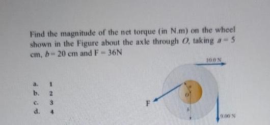 Solved Find the magnitude of the net torque (in N.m) on the | Chegg.com