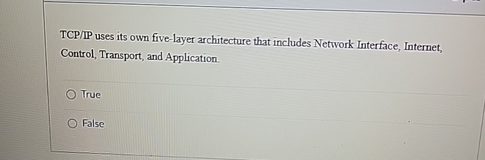 Solved TCP/IP uses its own five-layer architecture that | Chegg.com