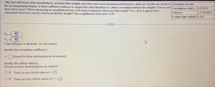 Solved Fitty-four wild bears were anesthetized, and then | Chegg.com