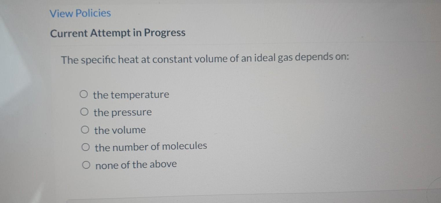 Solved View Policies Current Attempt in Progress The | Chegg.com