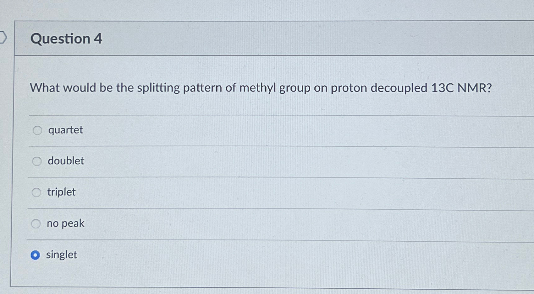 Solved Question 4What would be the splitting pattern of | Chegg.com