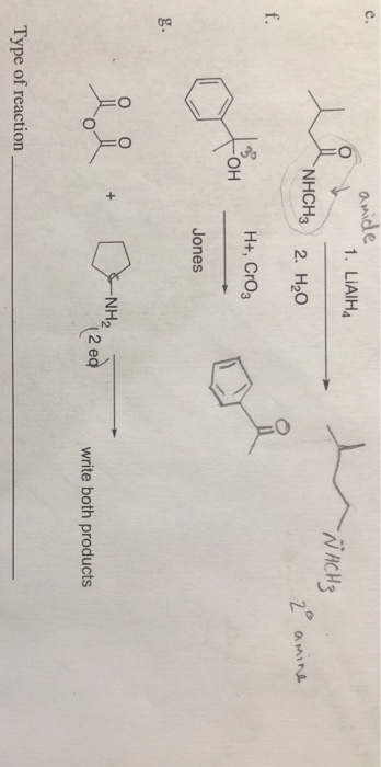 Solved amide 1. LIAIHA m j Ach3 NHCH3 2. H2O 2° amine H+, | Chegg.com