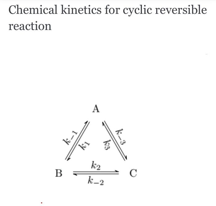 Solved Chemical kinetics for cyclic reversible reaction | Chegg.com