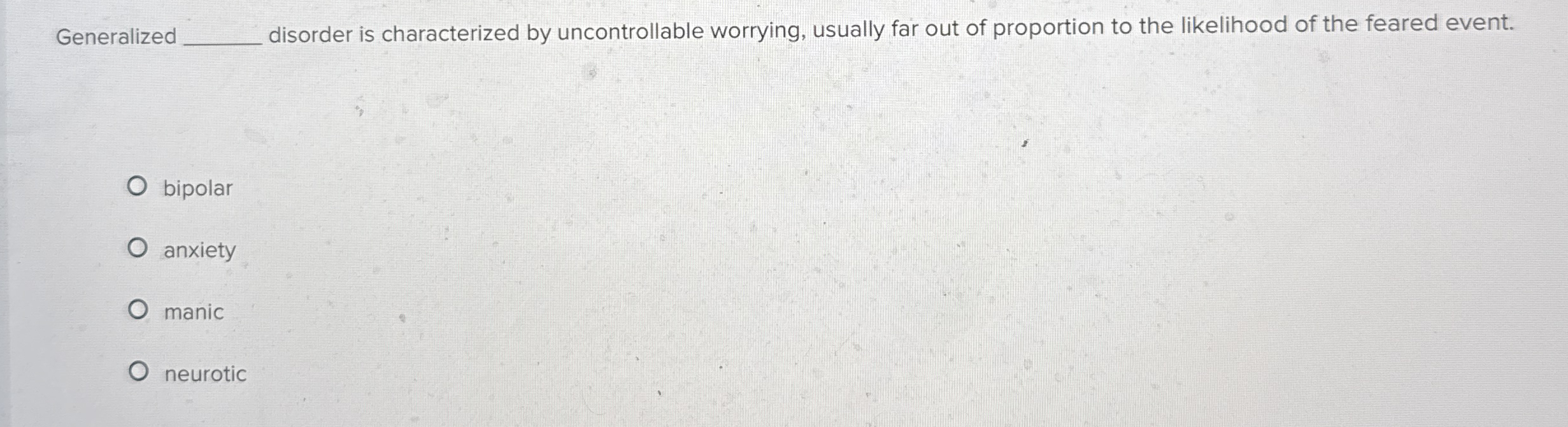 Solved Generalized q, ﻿disorder is characterized by | Chegg.com